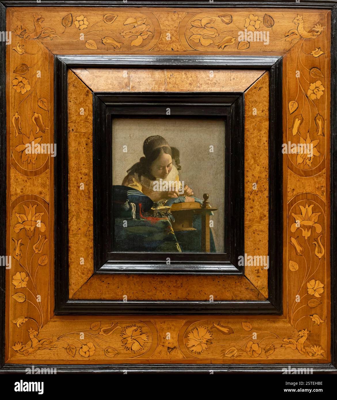 Paris, France - 02 23 2022: Le Louvre Museum. The Lacemaker, Oil on ...