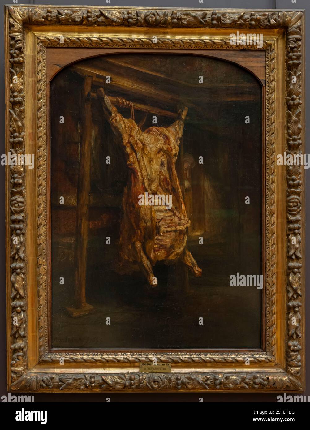 Louvre Museum. The slaughtered Ox painted by Rembrandt Stock Photo - Alamy