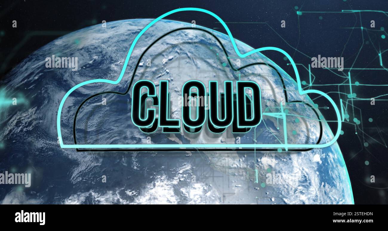 Cloud computing image over Earth from space Stock Photo - Alamy