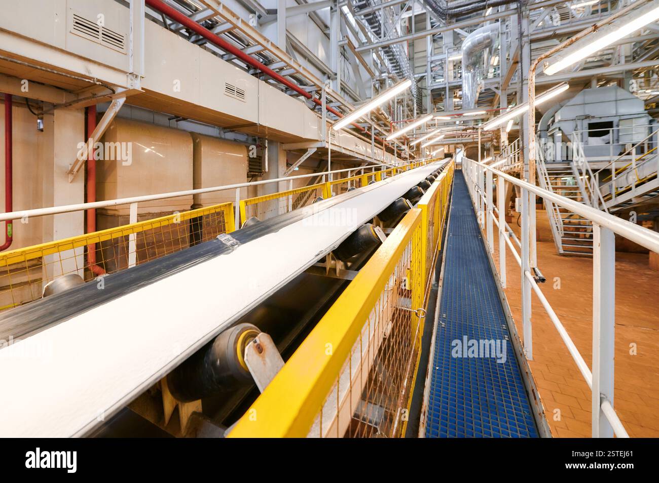 Inside a modern chemical plant showcasing extensive pipelines and a ...