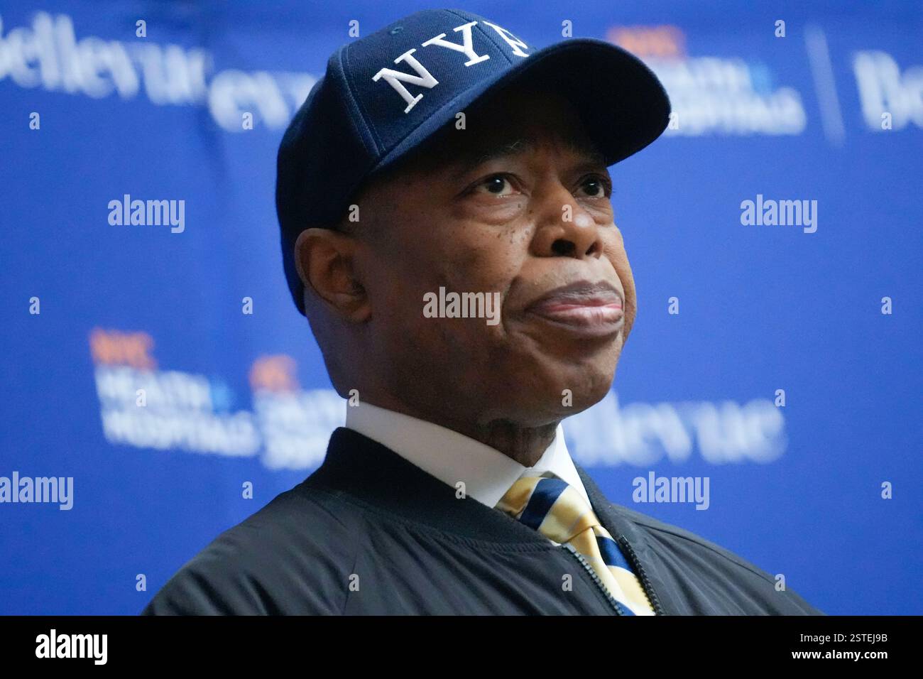 New York City mayor Eric Adams attends a news conference regarding a ...