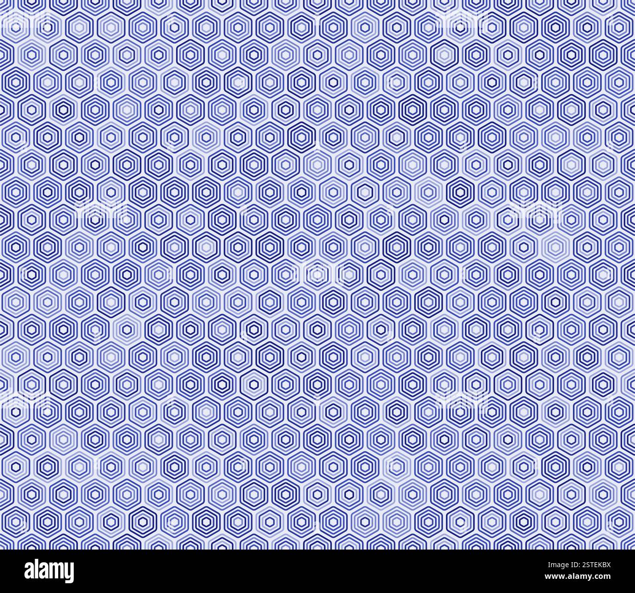 Honeycomb mosaic pattern. Bold stacked rounded hexagons mosaic cells. Blue color tones. Hexagon ...