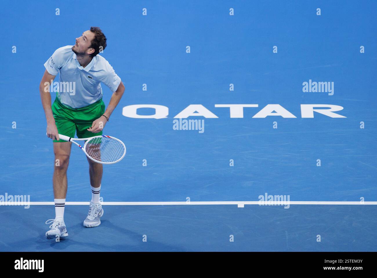 Daniil Medvedev of Russia during the 2025 Qatar ExxonMobil Open, ATP ...