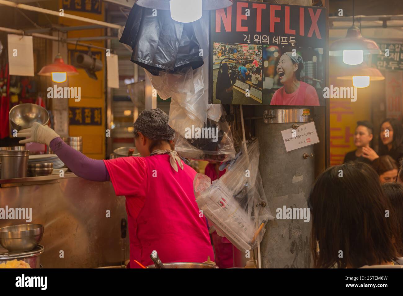 Seoul, South Korea - October 26, 2024: The famous 'Netflix Lady's' food ...