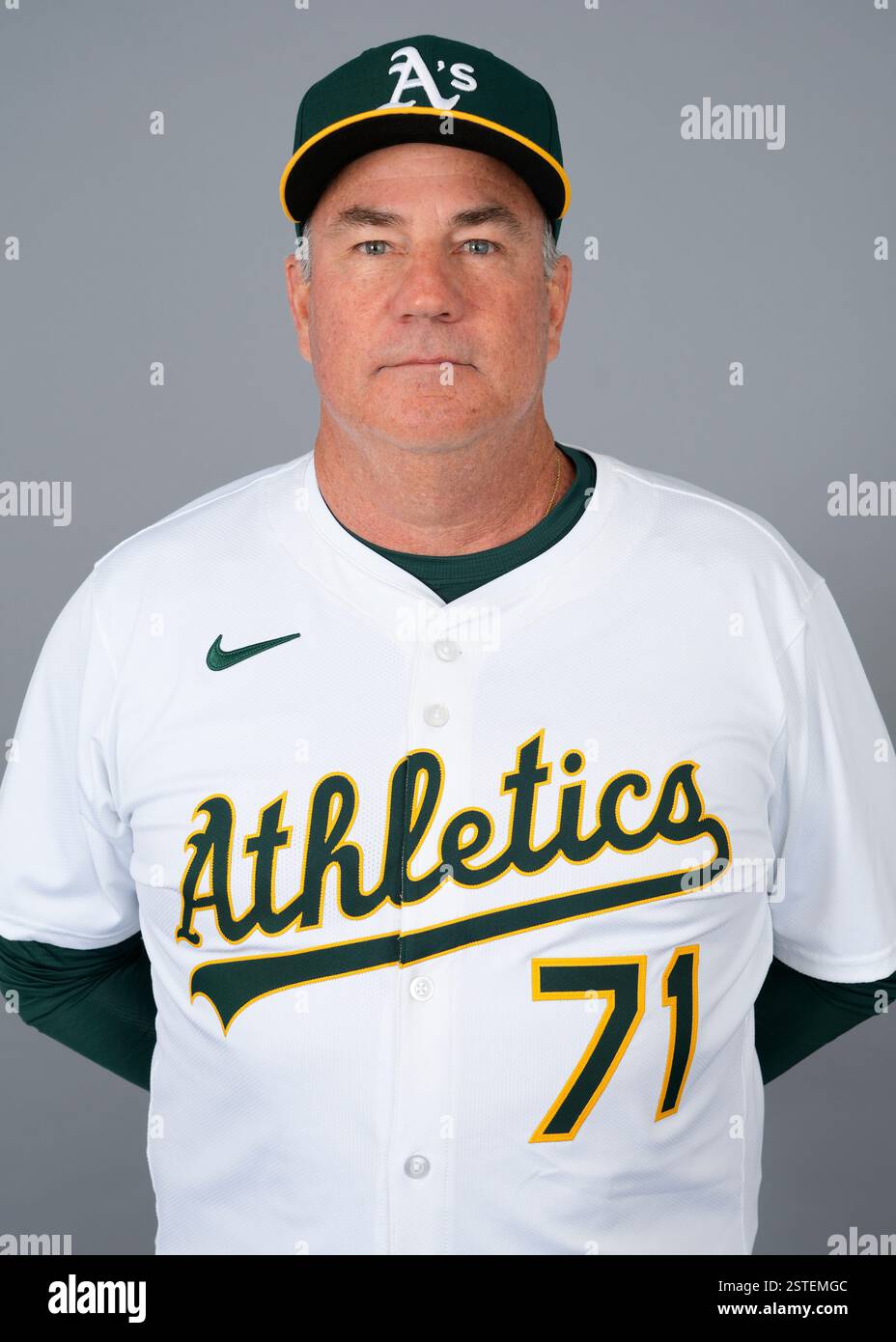 This is a 2025 photo of bullpen coach Dan Hubbs of the Athletics ...