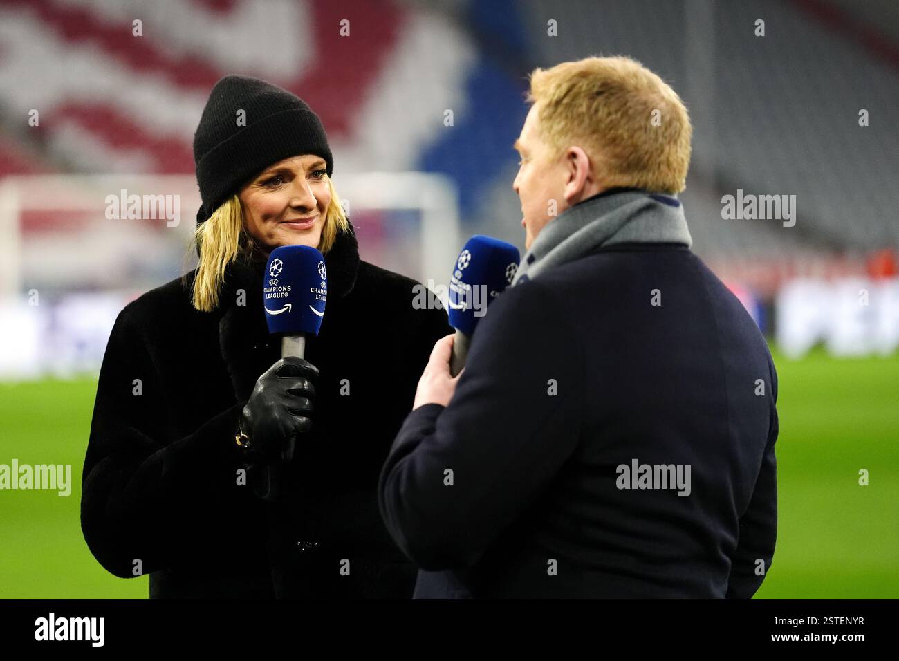 Presenter Gabby Logan (left) with former Celtic manager Neil Lennon ...
