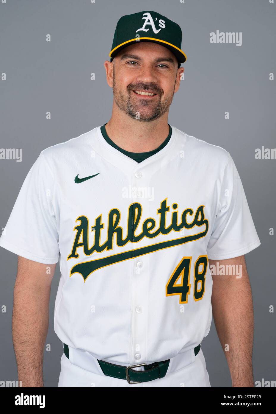 This is a 2025 photo of TJ McFarland of the Athletics baseball team ...