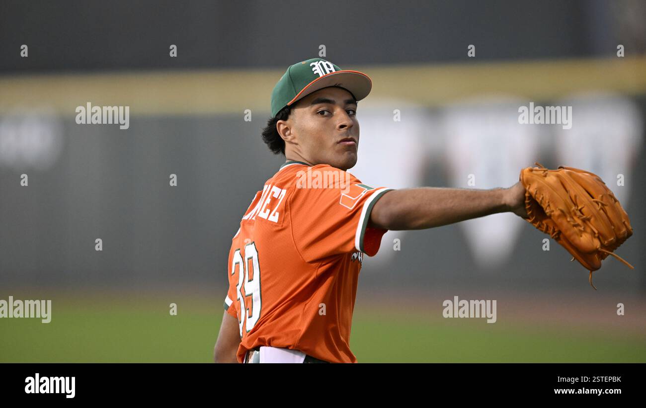 Miami's Michael Fernandez during an NCAA baseball game on Friday, Feb ...
