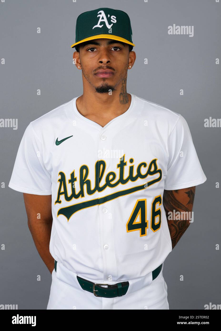 This is a 2025 photo of Luis Medina of the Athletics baseball team ...