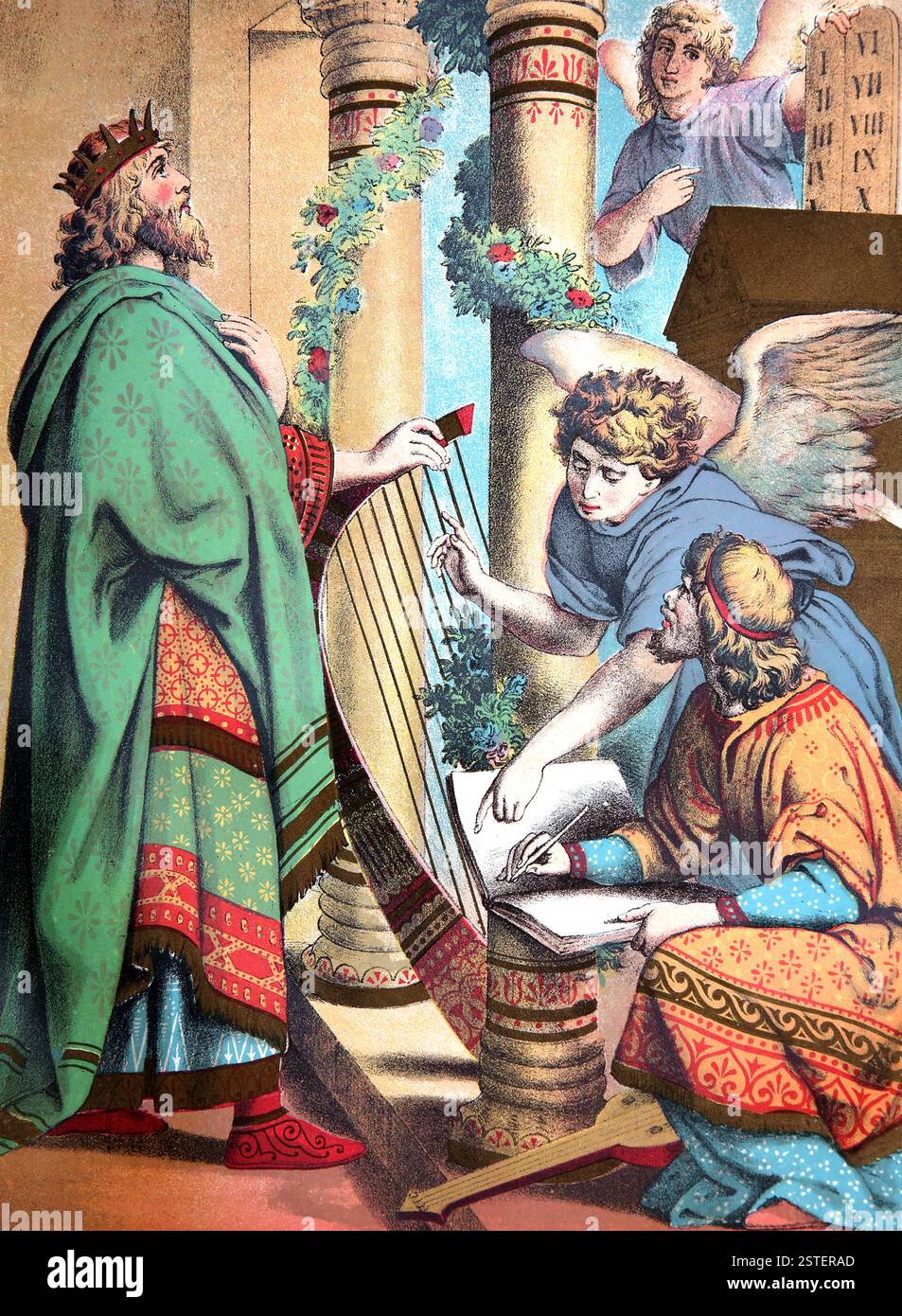 Chromo-lithograph of David' s Petition - Prayer to God from Antique ...