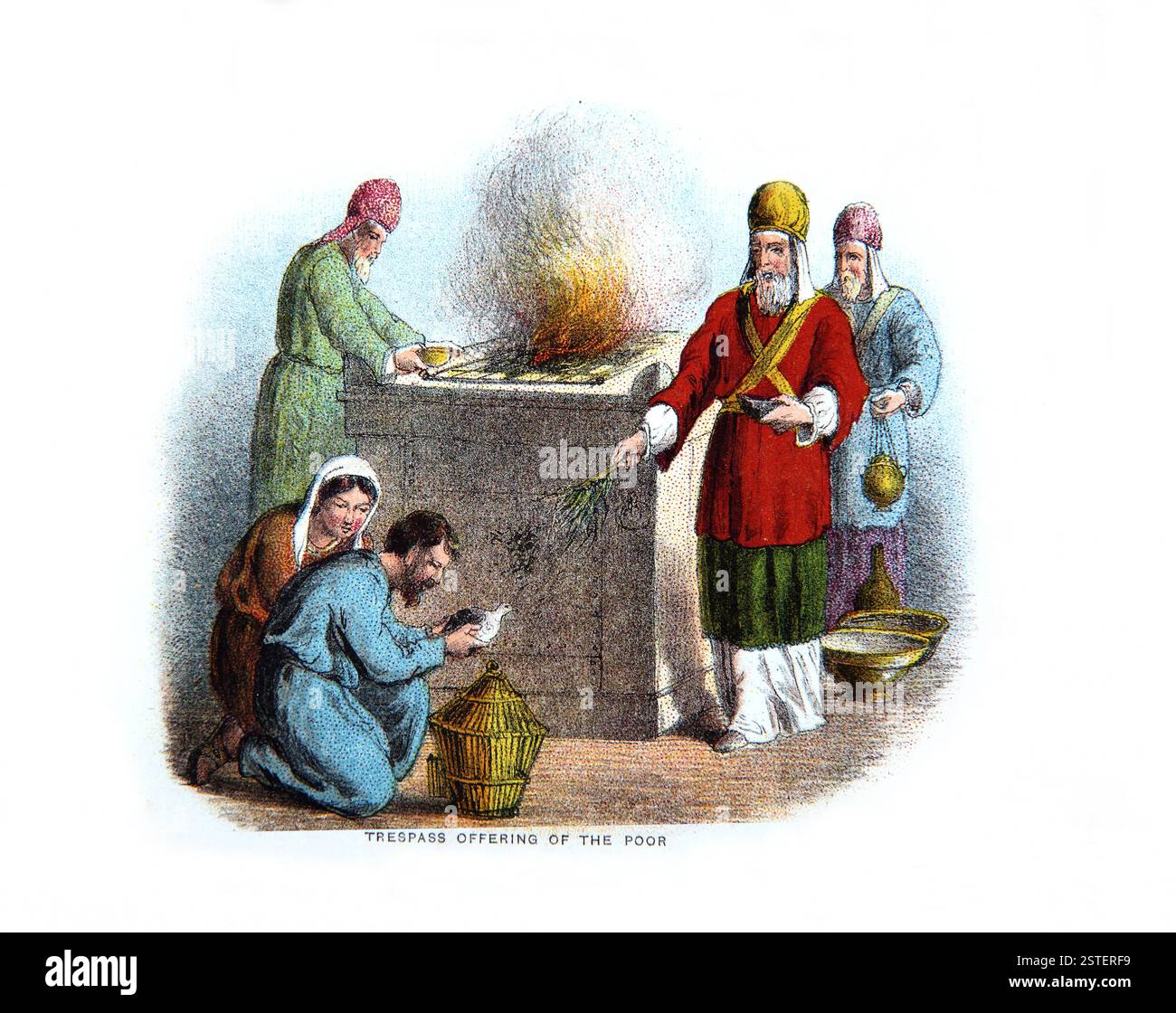 Illustration of the Trespass offering of the Poor on the Brazen Altar ...