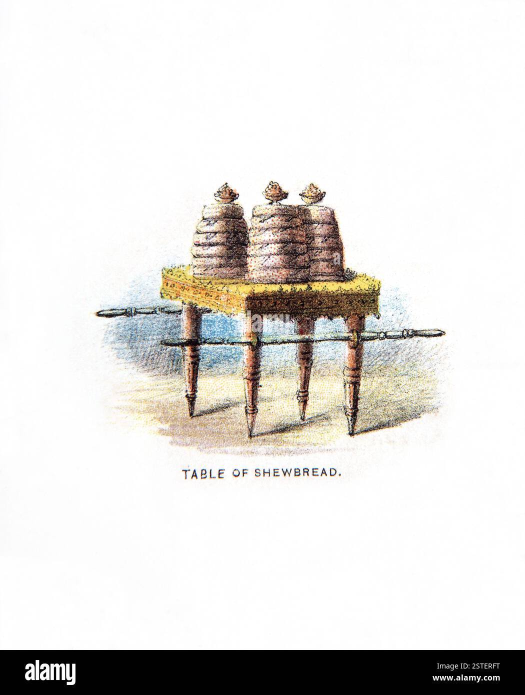 Table Of The Shewbread (Exodus) from Antique 19th Century Holy Bible ...