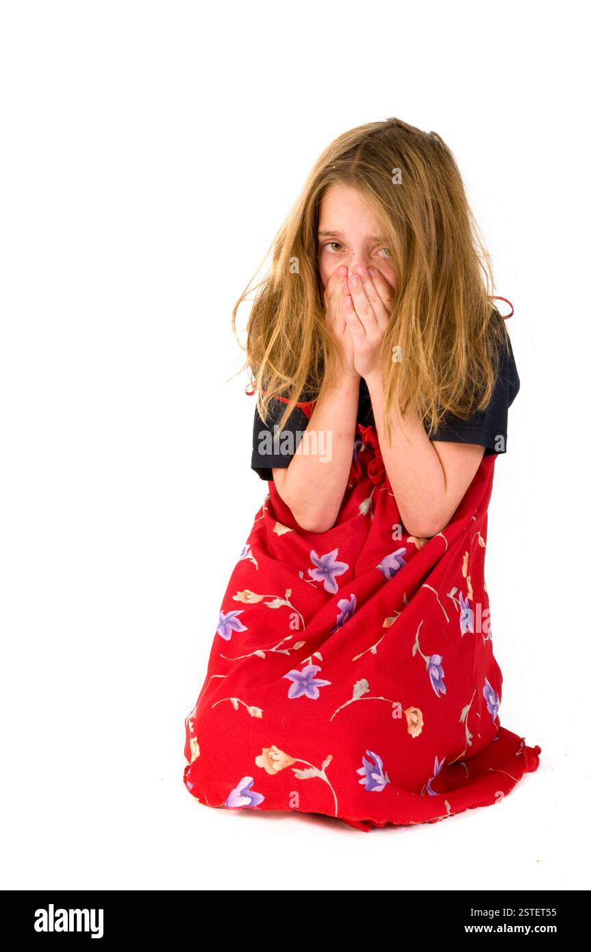 crying abused child with raggy hair Stock Photo - Alamy
