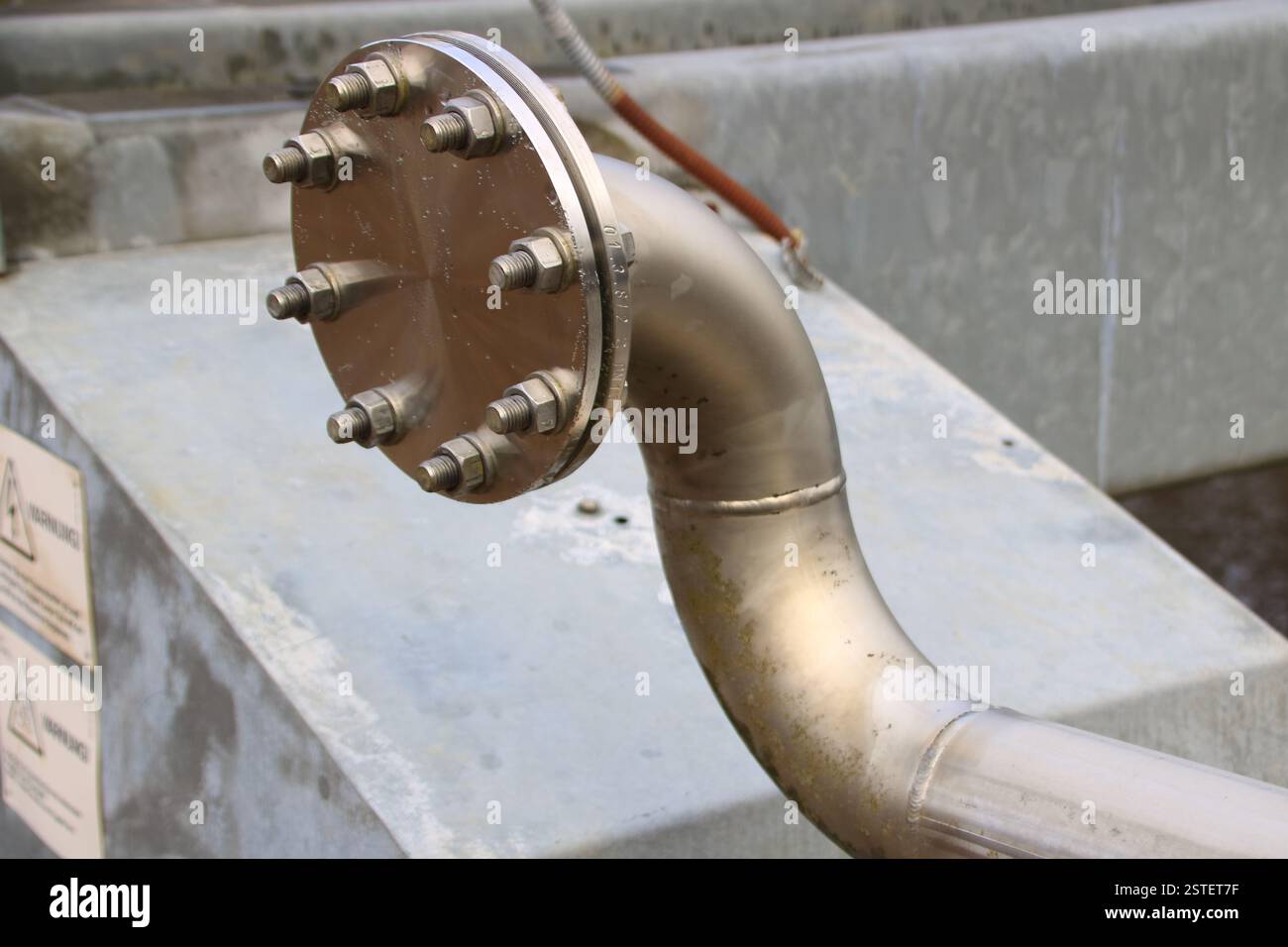 Air pipe in a sewage treatment plant was closed with a lid Stock Photo ...