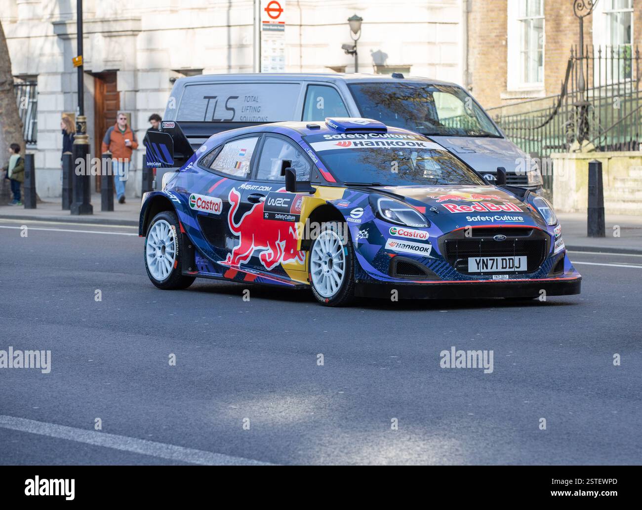 London, England, UK. 18th Feb, 2025. Red Bull Racing convoy drive ...