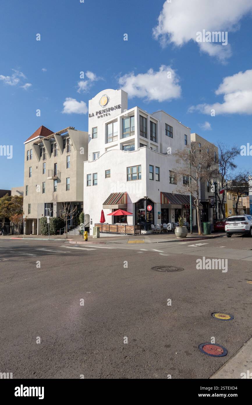 La Pensione Hotel West Date Street In Little Italy San Diego Stock ...