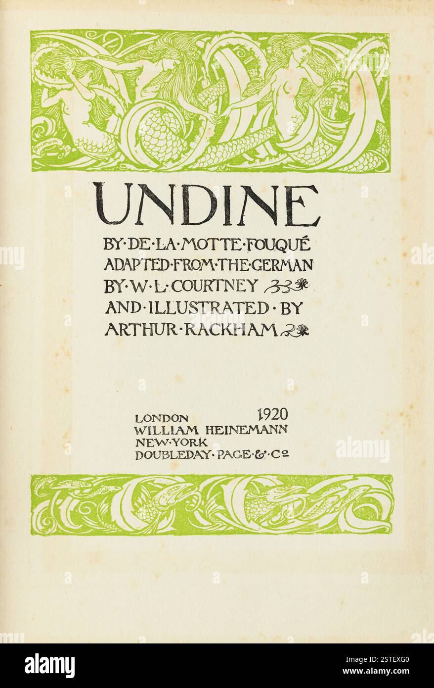 Frontispiece of the 1920 edition of the Friedrich De La Motte Fouque ...
