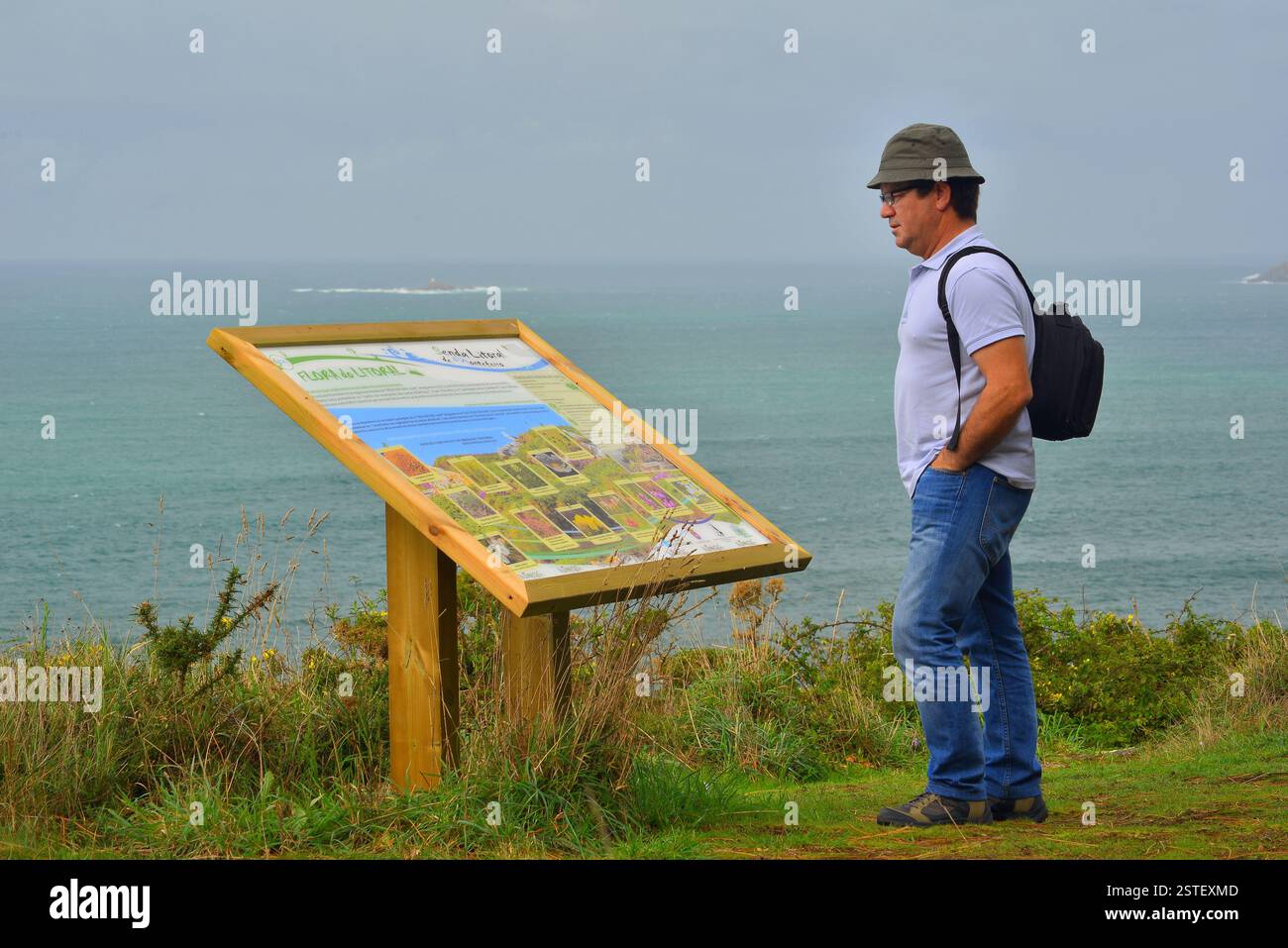 Man observing the Monteferro signs before they were vandalised and ...