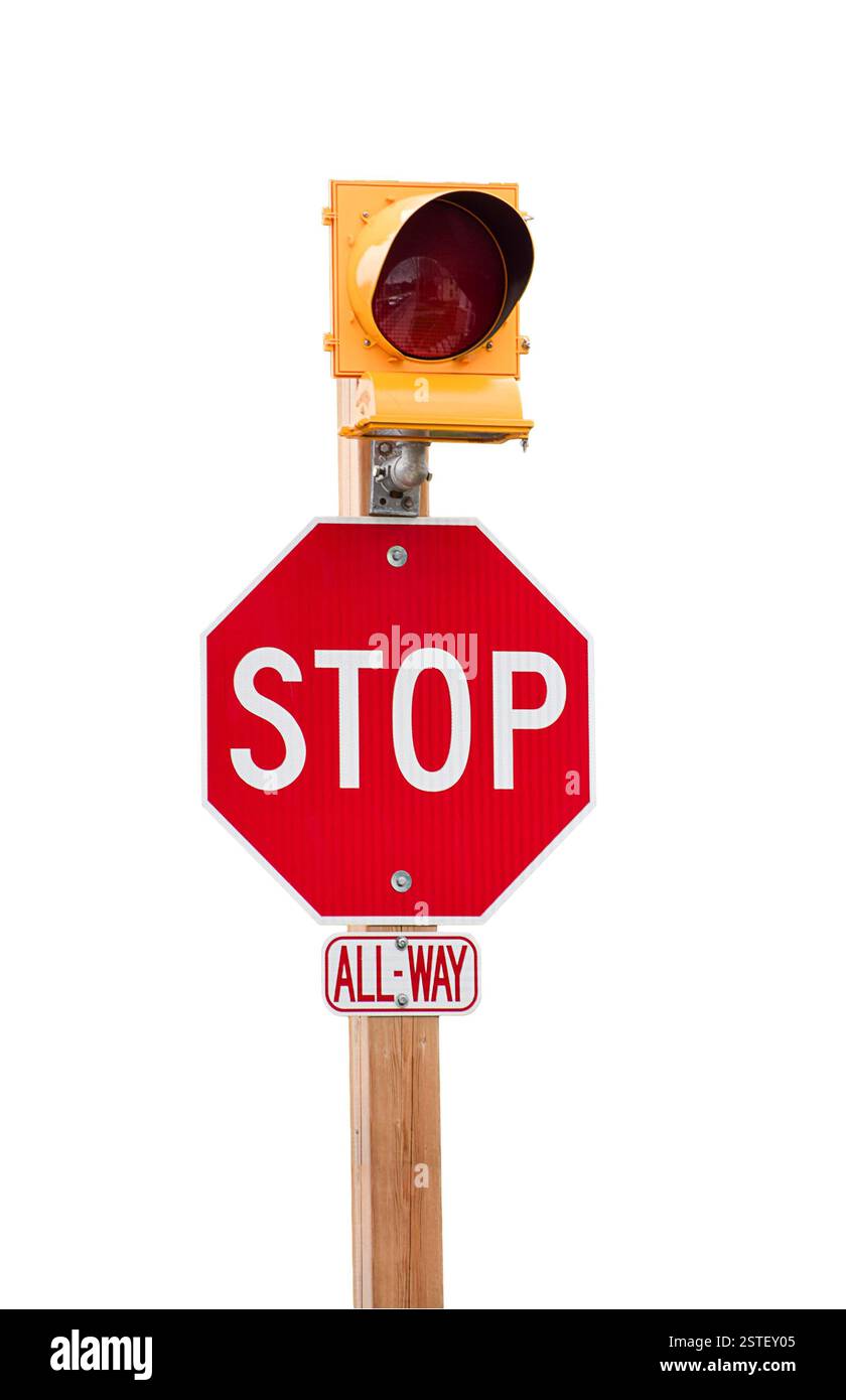 Stop sign red traffic light hi-res stock photography and images - Alamy