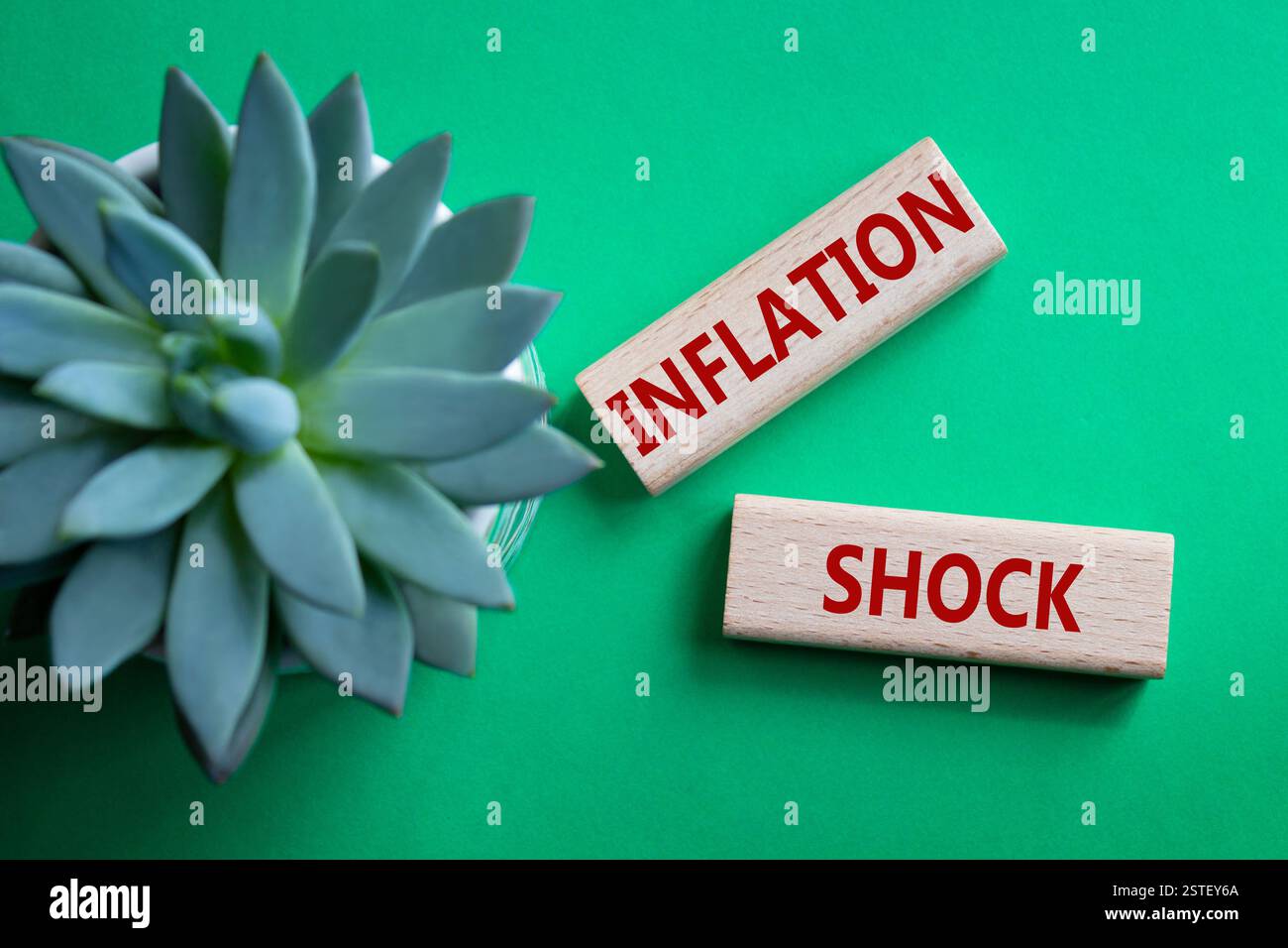 Inflation Shock symbol. Wooden blocks with words Inflation Shock ...