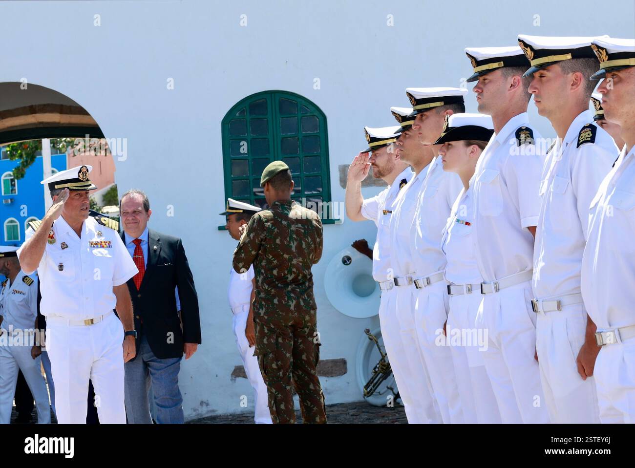 Crown Princess Leonor attends with a formation of midshipmen from the ...