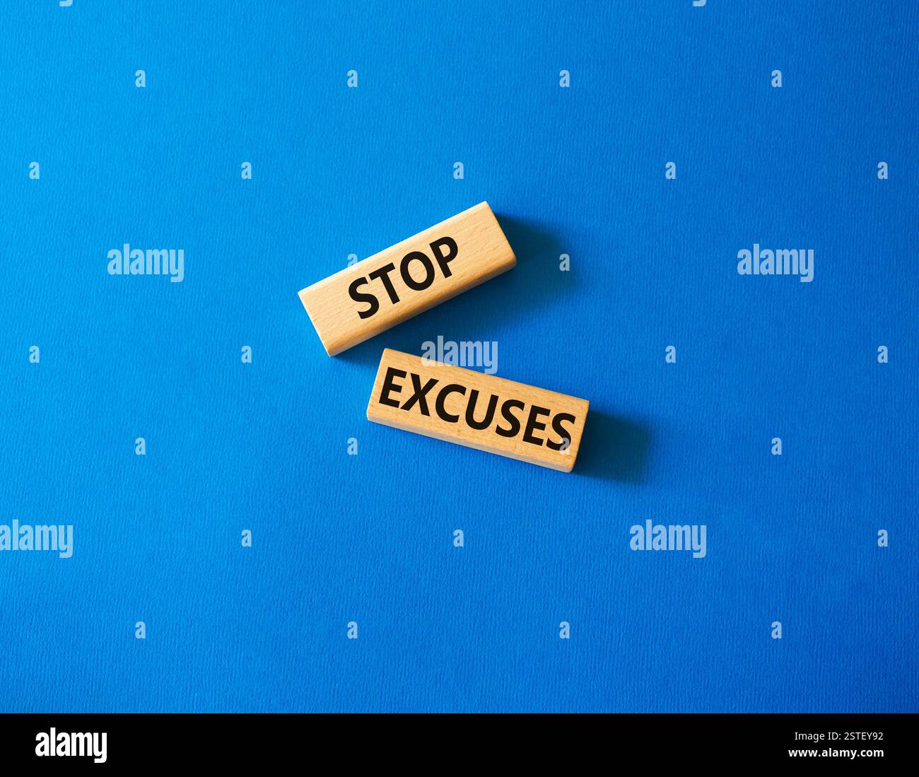 Stop excuses symbol. Concept words Stop excuses on wooden blocks ...