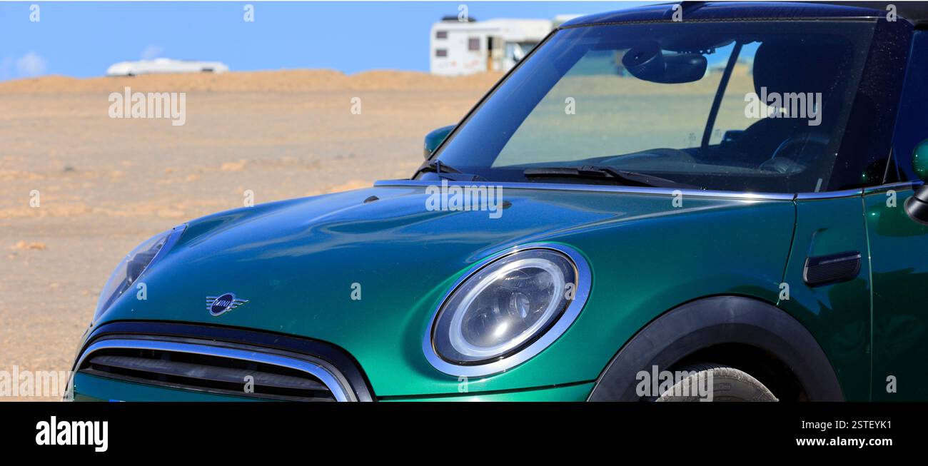 Metallic emerald green Mini car, Fuerteventura. Taken November 2024 ...
