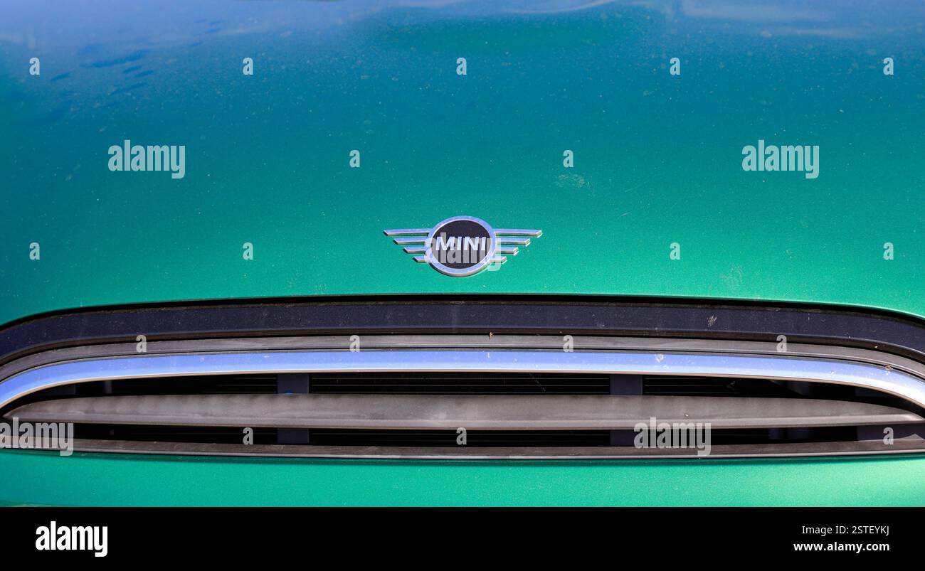 Metallic emerald green Mini car, Fuerteventura. Taken November 2024 ...