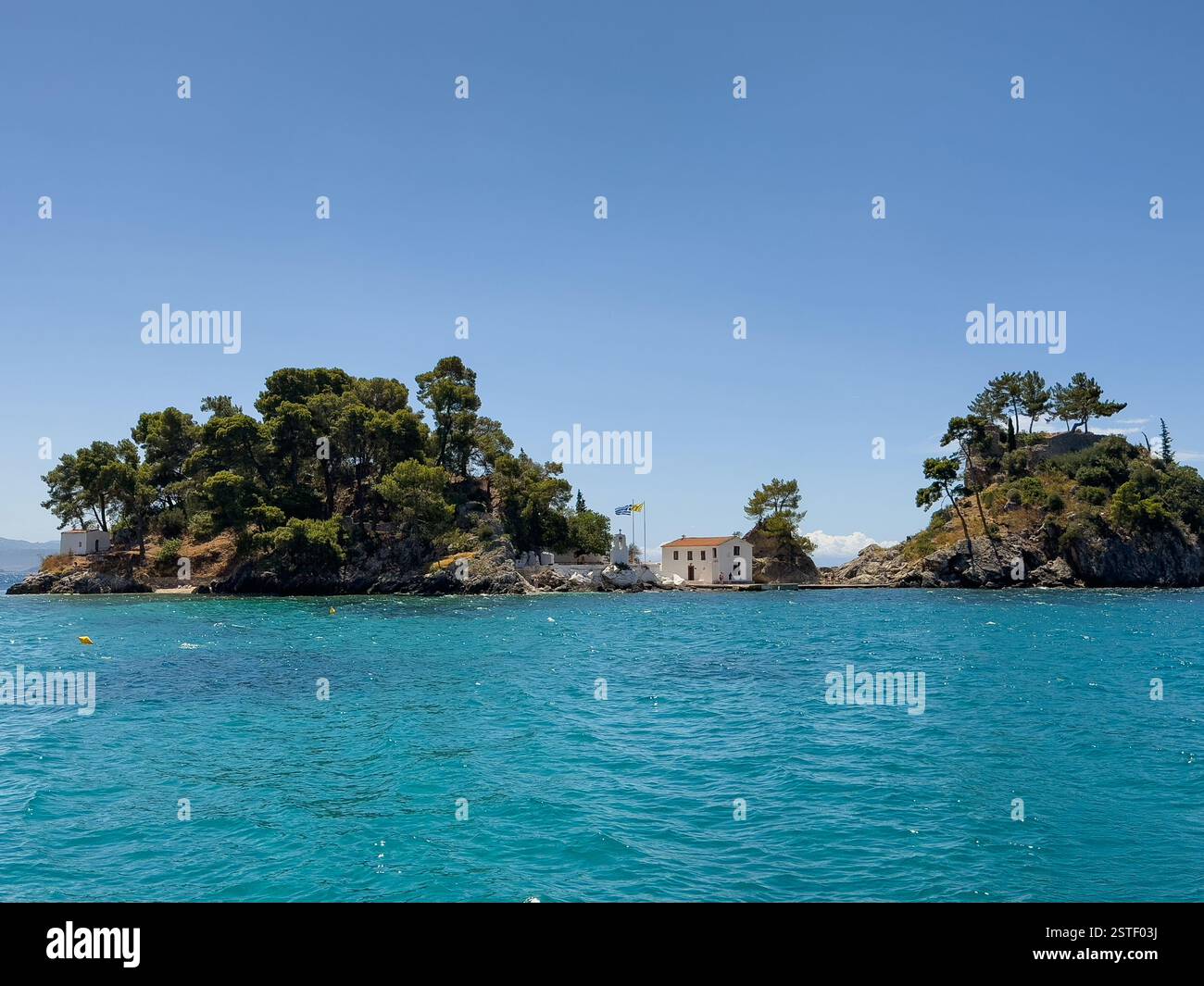 Parga, Greece - July 3, 2024: Saint Prokopios Holy Chapel island with ...