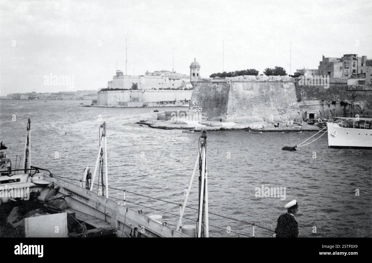Fort St. Angelo in Malta seen from the Royal Navy ship HMS Resource ...