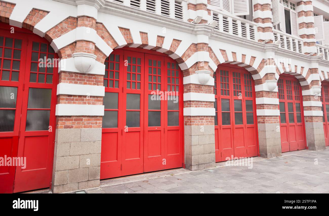 Colorful Facade of Fire Station in Singapore Stock Photo - Alamy