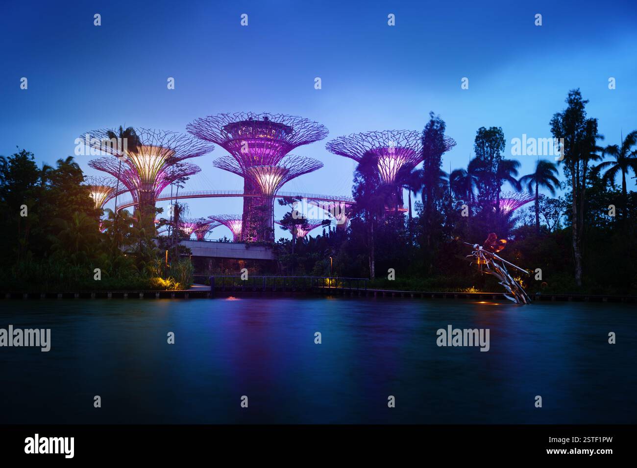 Gardens by the Bay in Singapore at Dusk Stock Photo - Alamy