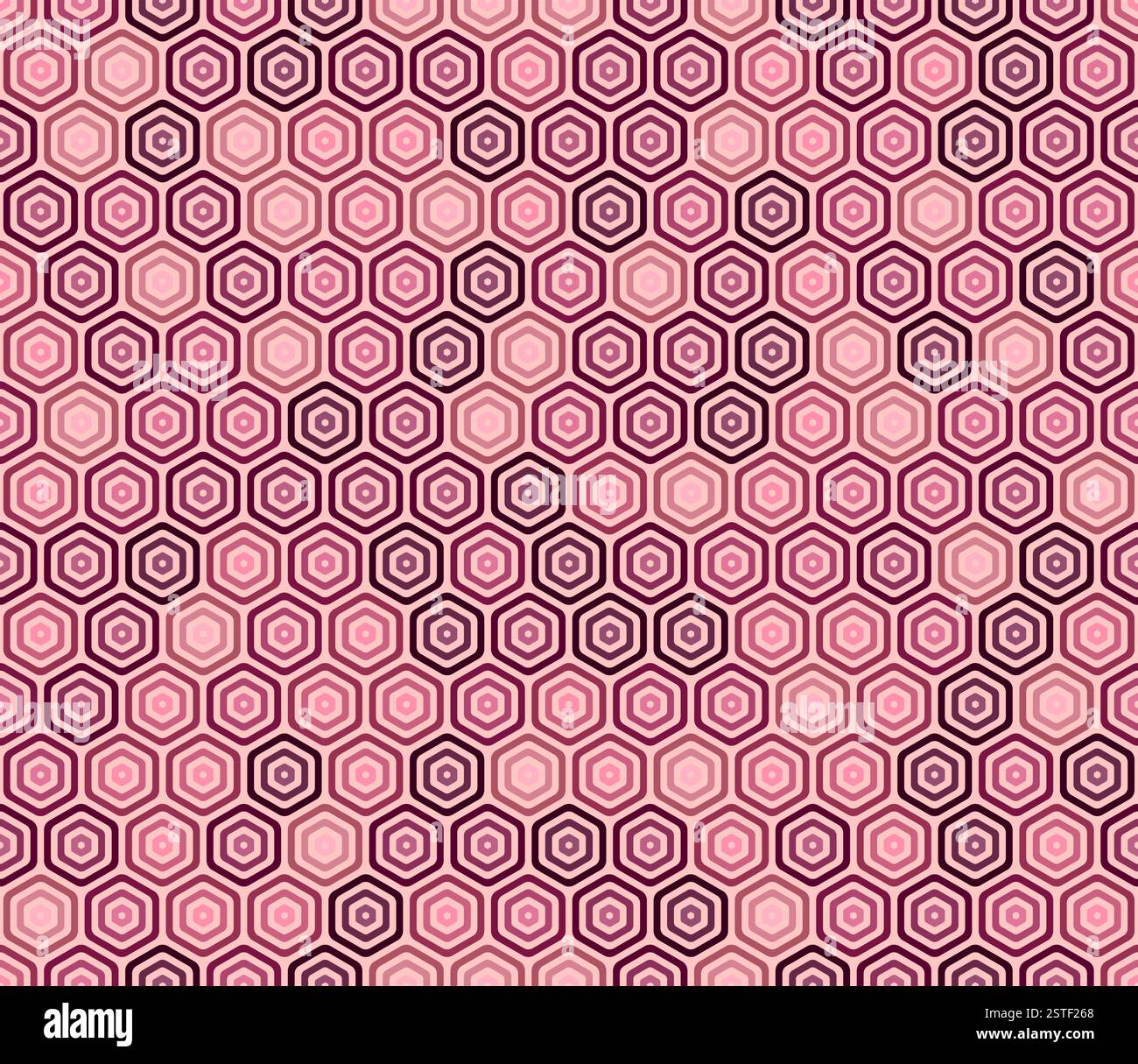 Honeycomb hexagons background. Pink color tones gradients. Bold rounded stacked hexagon cells ...