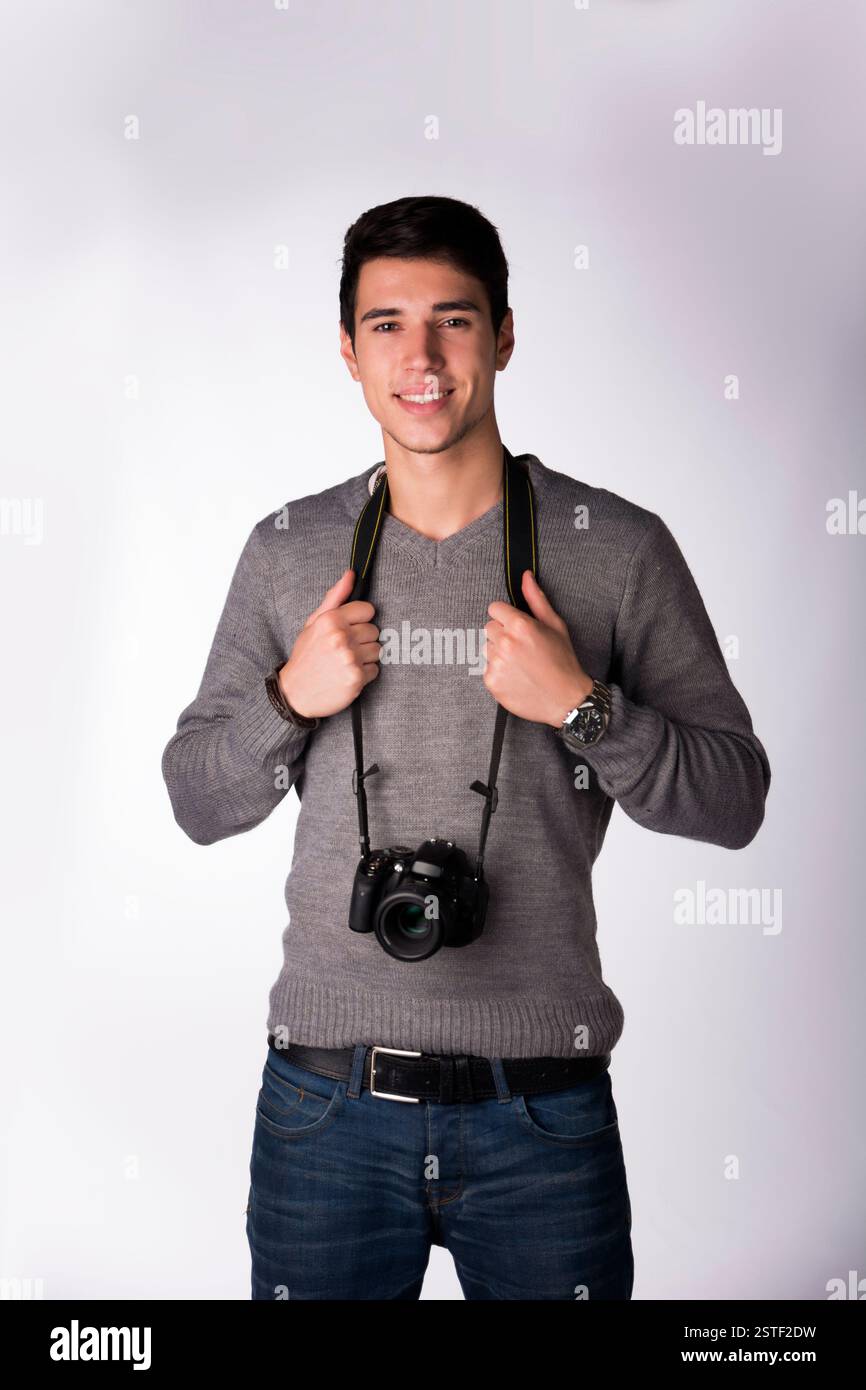 Man professional photo camera hi-res stock photography and images - Alamy