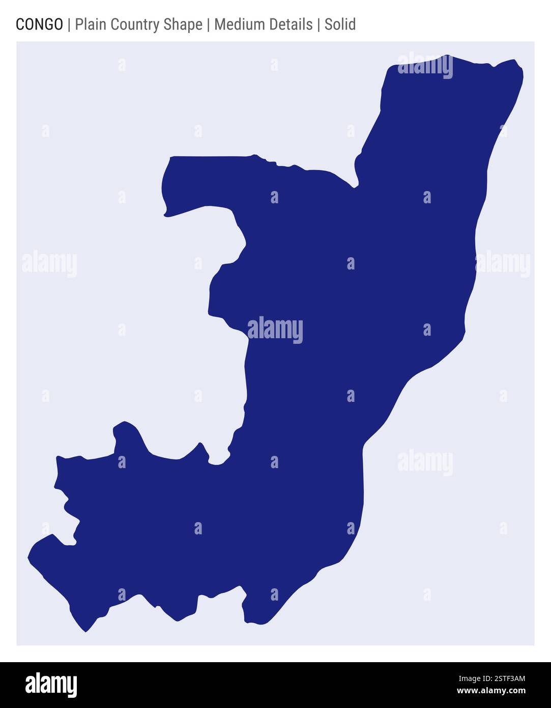 Congo plain country map. Medium details. Solid style. Shape of Congo ...