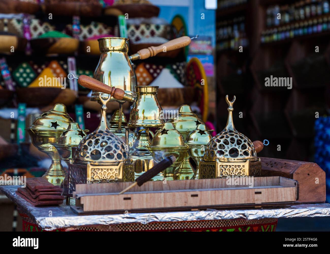 Part of the kitchen interior of an Arabian street coffee shop, small ...