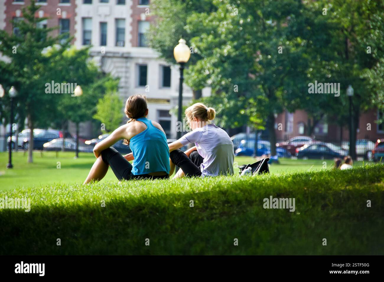 Oberlin College, a brick building with a clock tower, stands tall on a ...