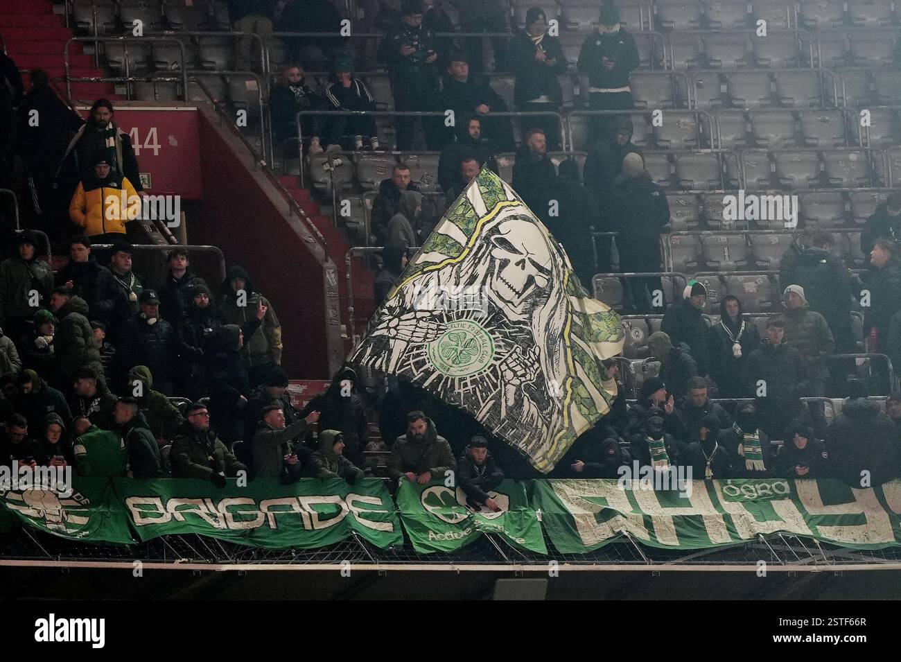 Celtic fans in the stands ahead of the UEFA Champions League match at ...