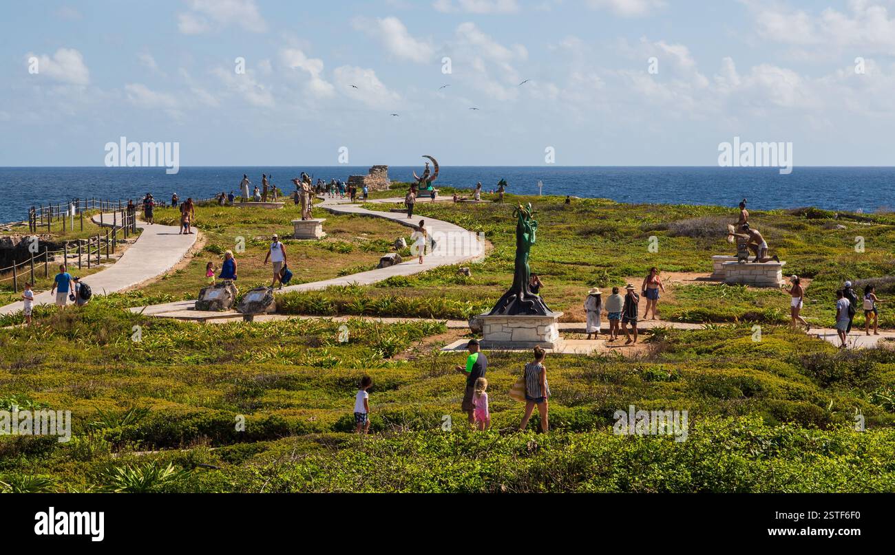 Isla Mujeres, Cancun, Mexico, Views of the Punta Sur Park with Mayan ...
