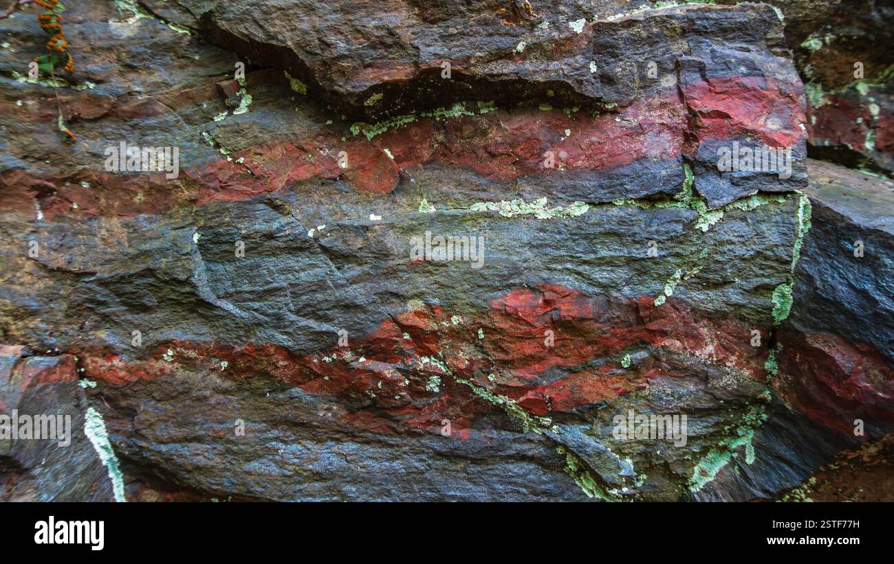 banded iron ore formation in the Marquette Iron Range Stock Photo - Alamy