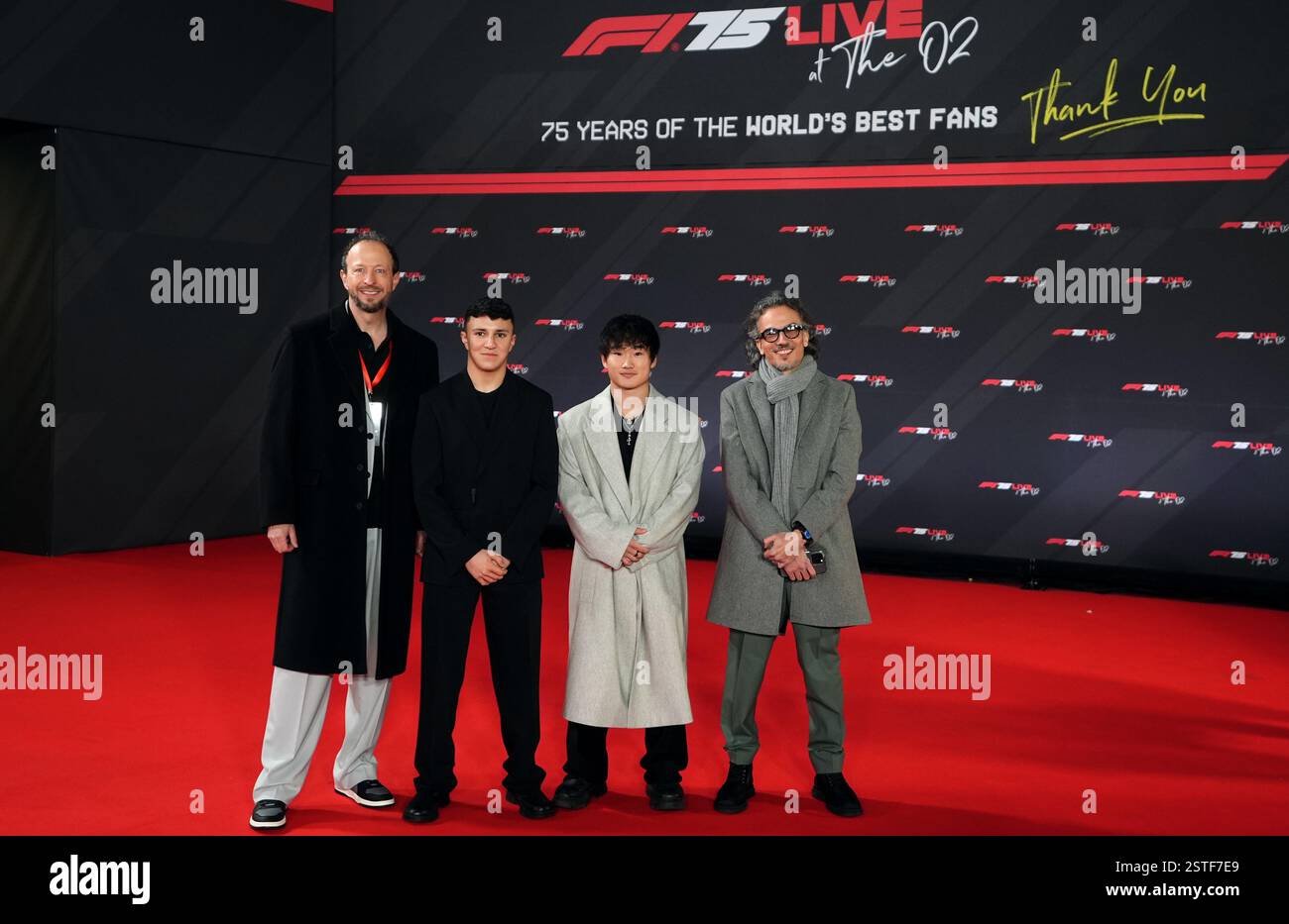 Racing Bulls drivers Isack Hadjar and Yuki Tsunoda with team principal ...