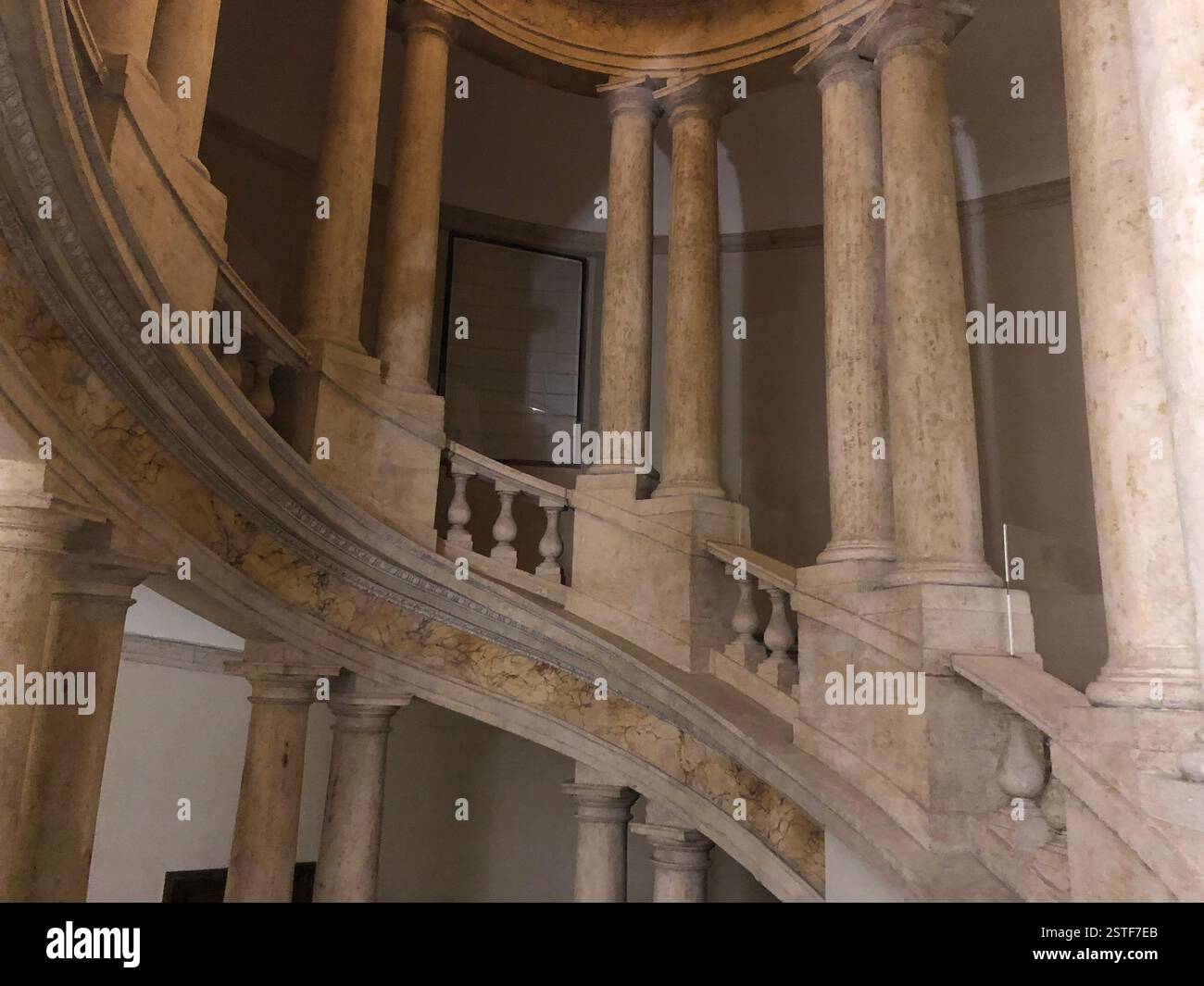 Quirinale (ROME): Elegant spiral staircase with marble columns in an ...