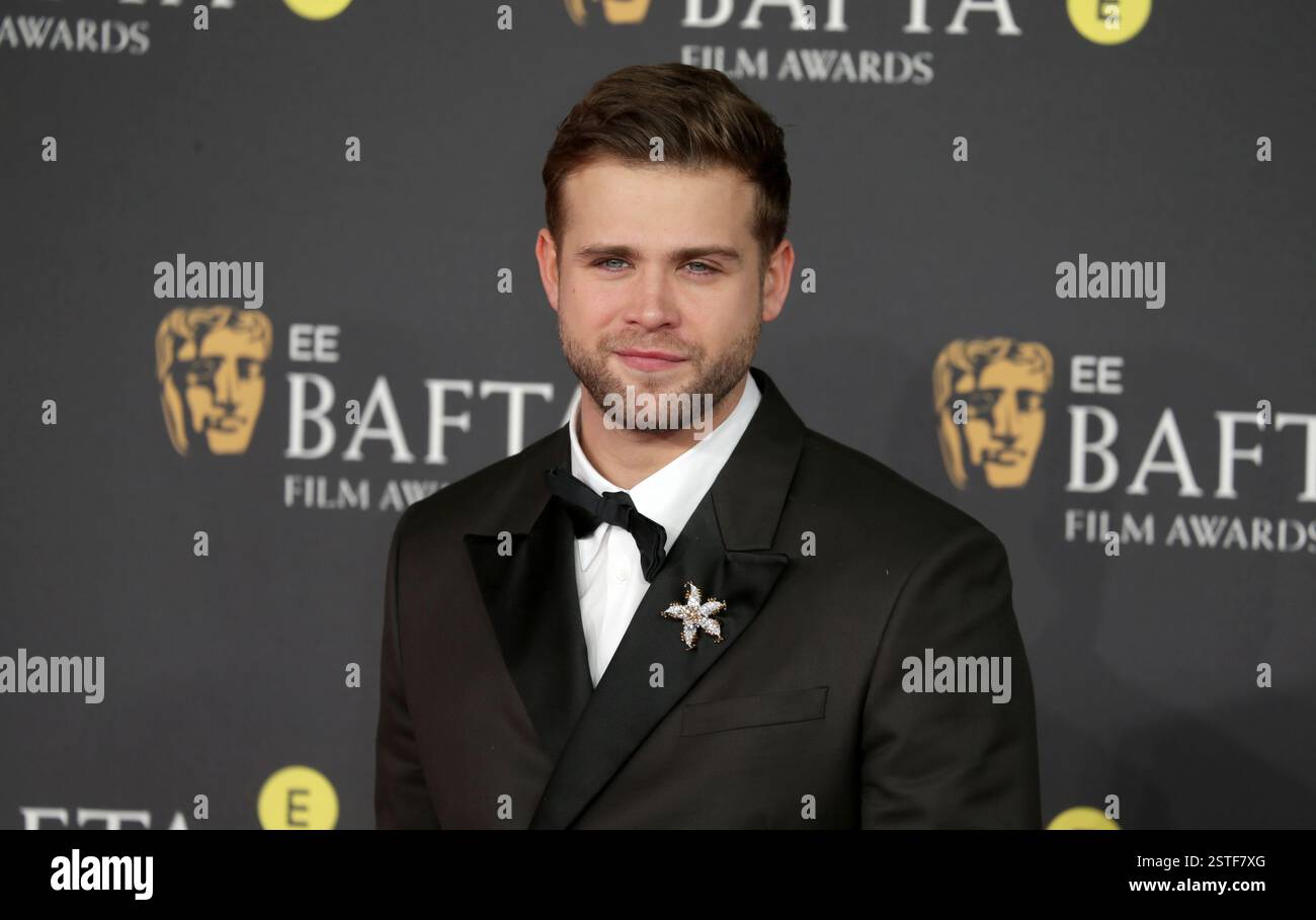Leo Woodall attends the 2025 BAFTA Film Awards at The Royal Festival ...