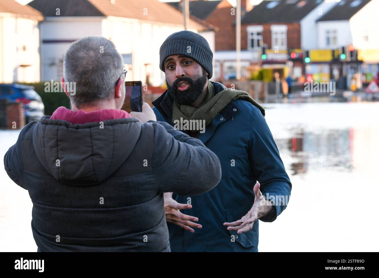loughborough mp jeevun sandher at the flooding in belton road january ...