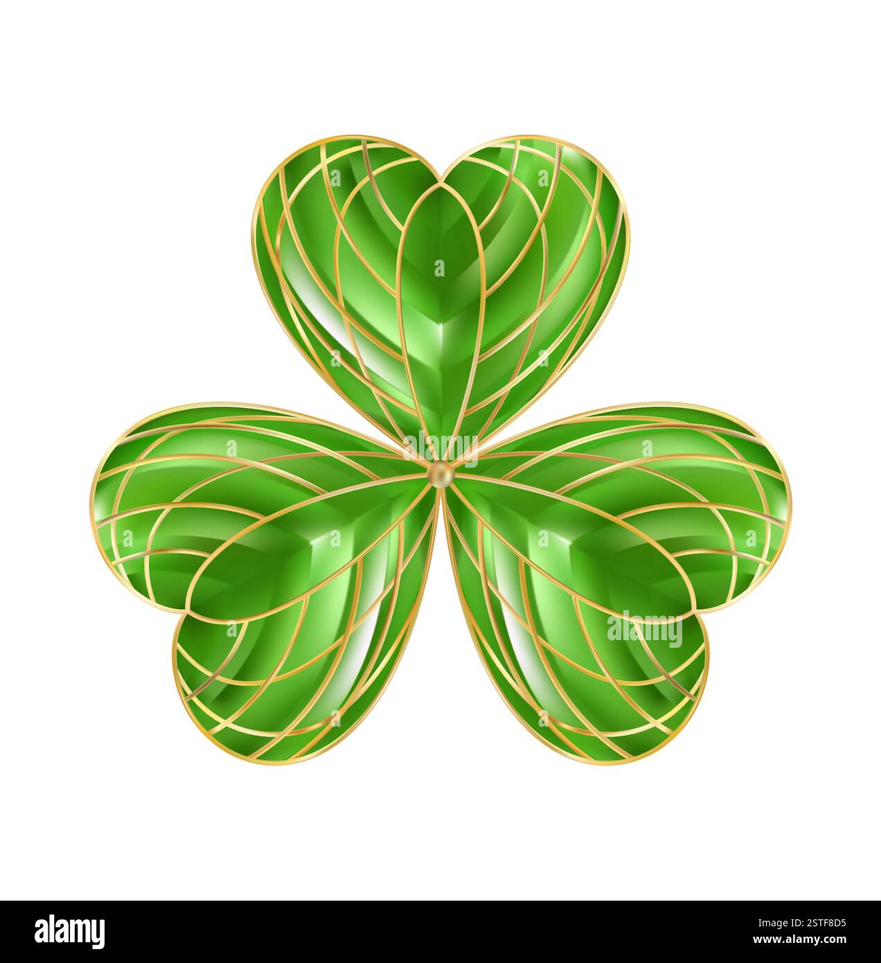 Emerald Clover leaf icon. Three leaves logo. Luxury Green floral symbol ...