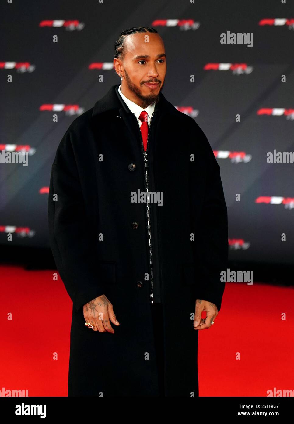 Ferrari driver Lewis Hamilton on the Red Carpet ahead of the F1 75 Live ...