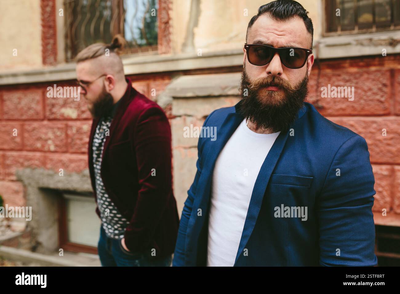 Two stylish bearded men Stock Photo - Alamy