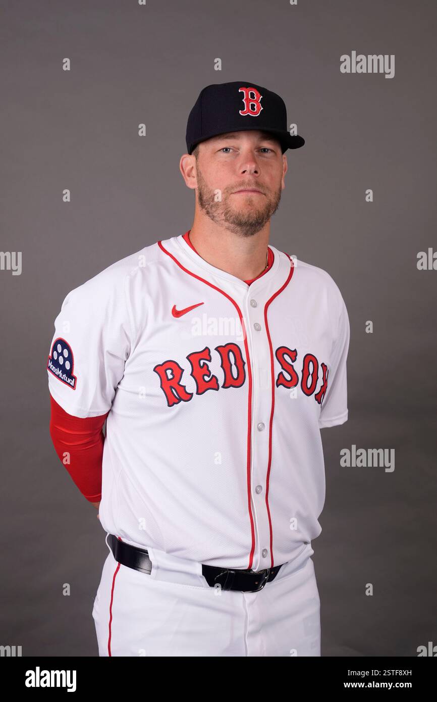 Boston Red Sox pitching coach Andrew Bailey poses during photo day at ...