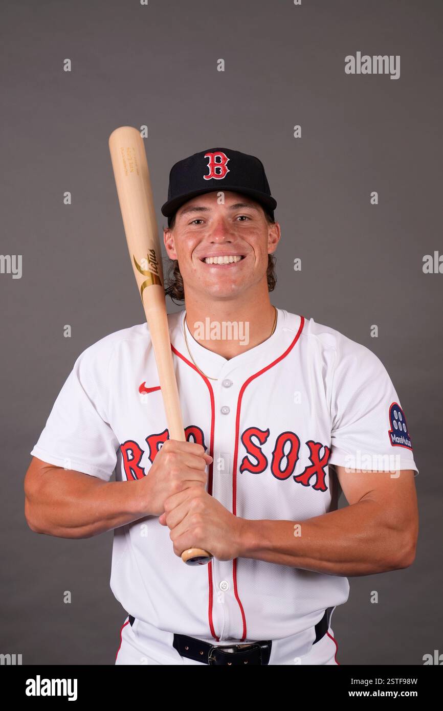 Boston Red Sox infielder Nate Eaton poses during photo day at the team ...