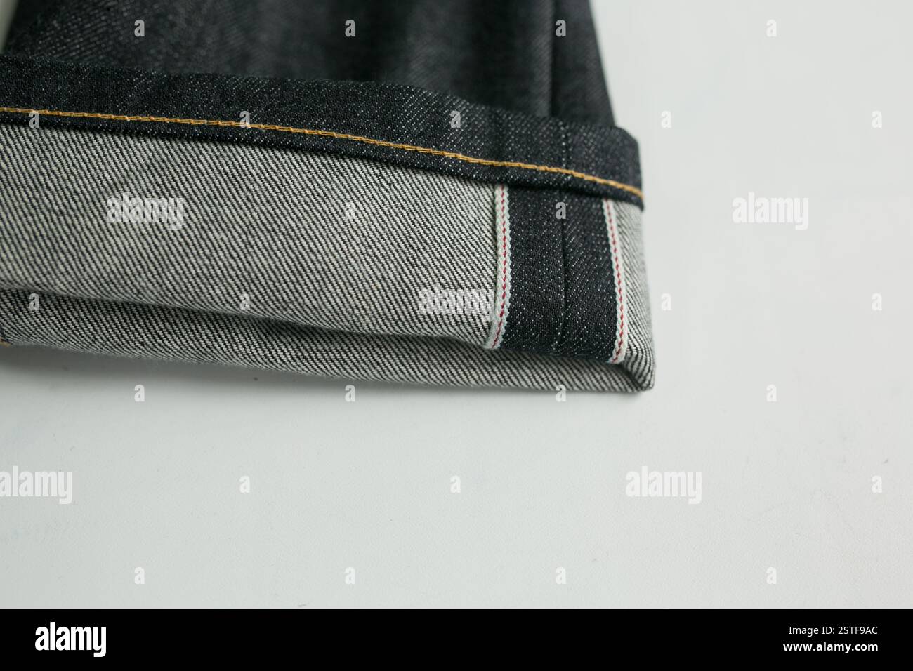Selvedge denim jeans close ups from different angles hi-res stock ...